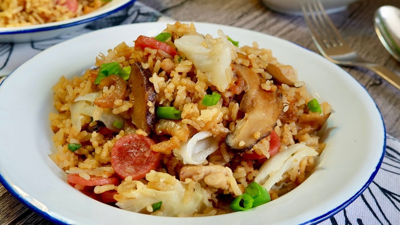 Super Easy Rice Cooker Kiam Peng • Chicken Cabbage Rice 咸饭 One Pot ...