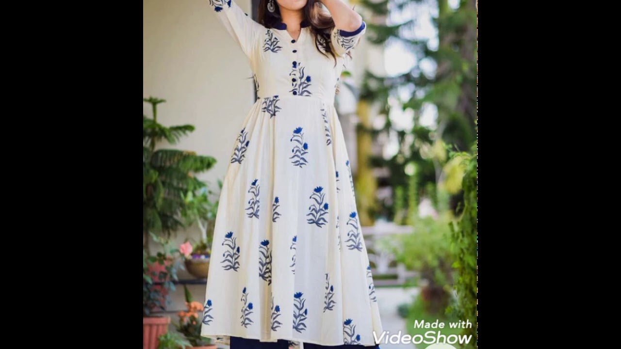 Beautiful long Frock with cut open slit and front slit - YouTube