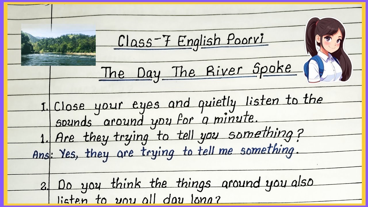 The Day The River Spoke Question-Answer /Class-7 Lesson-1/ Poorvi - YouTube