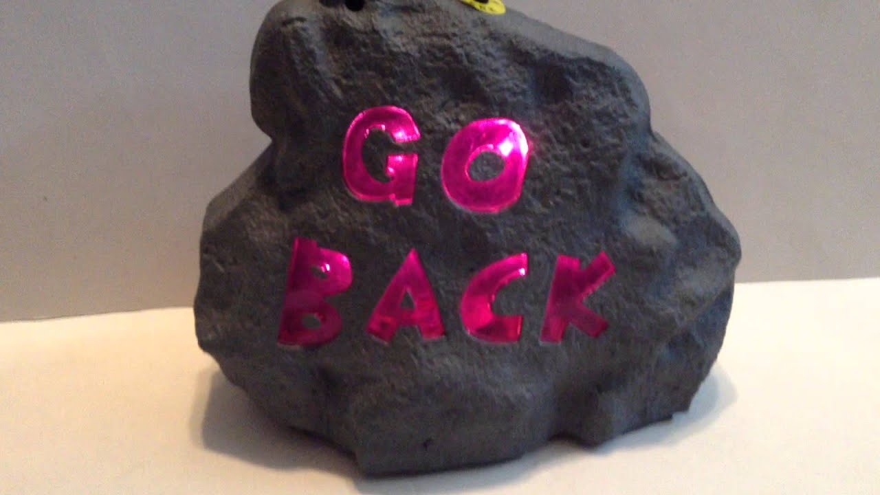 Vintage Gemmy Animated Talking and Laughing Evil Rock LED ''Go Back ...
