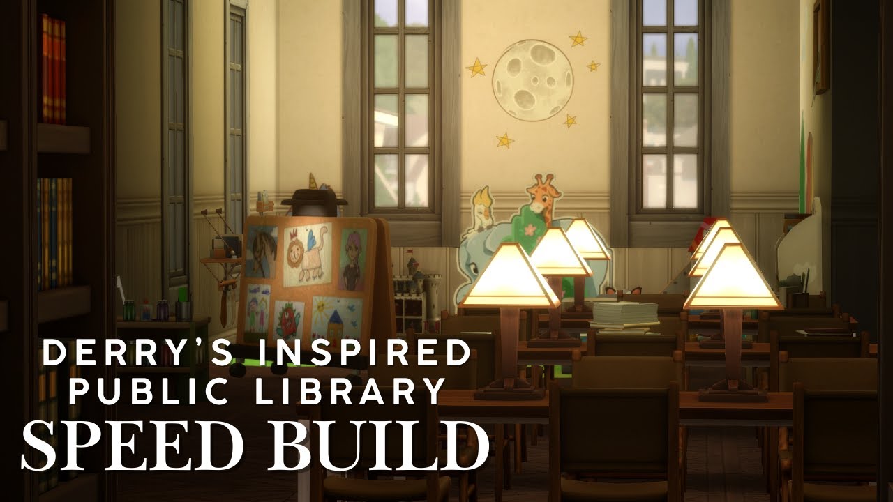 Derry's Inspired Public Library | Speed Build | Plumbob Babe - YouTube