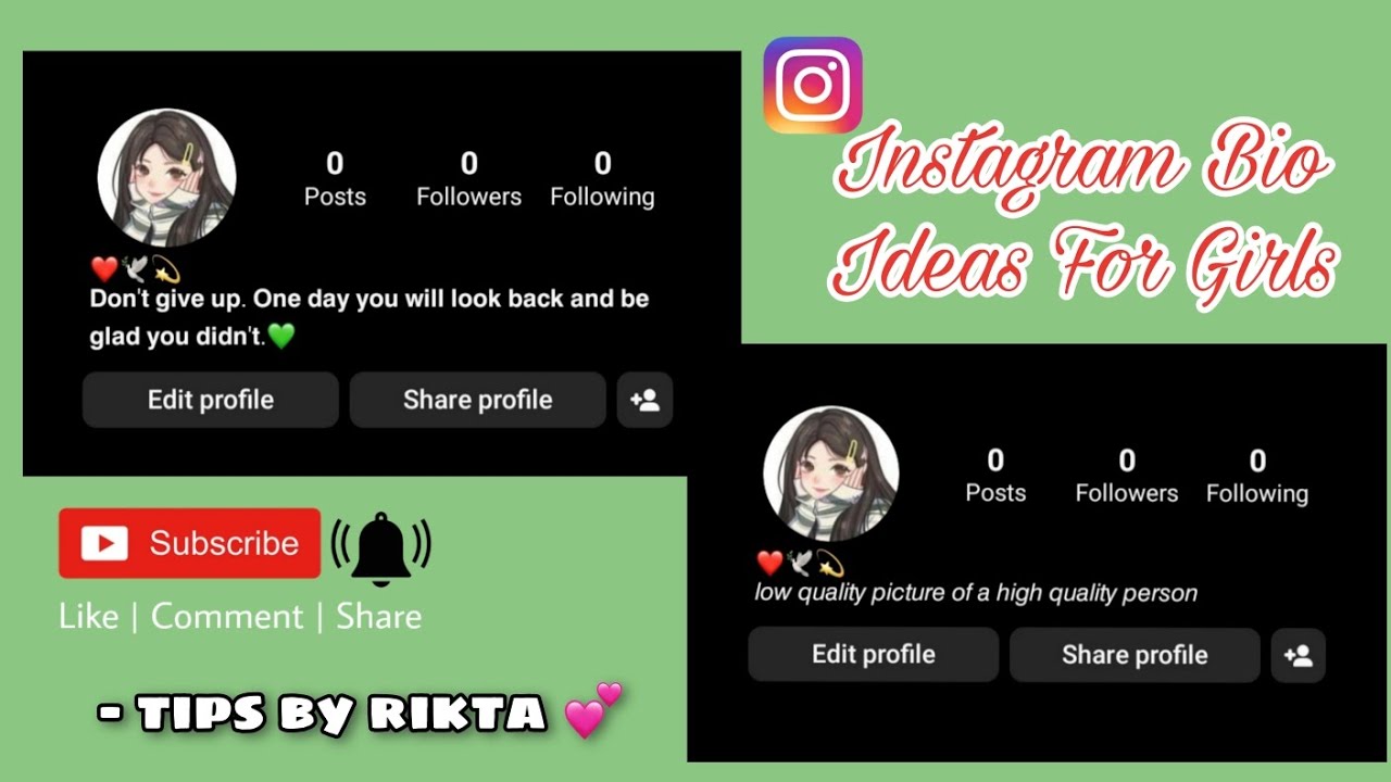 Instagram bio ideas for girls 🌈 | Aesthetic bios | Bio ideas | Short ...