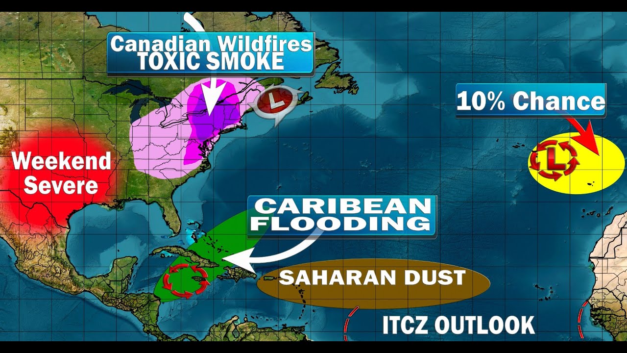 Caribbean Flooding Tropical Update, Northeast Toxic Smoke Air Quality ...