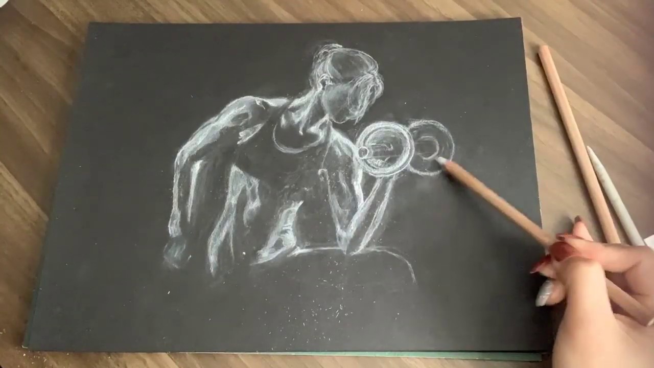 Drawing Human Figure on Black Paper - YouTube
