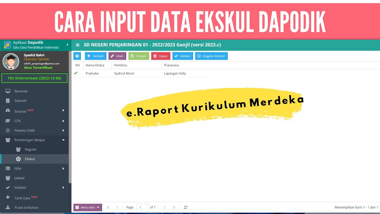e.RAPORT | CARA MENGISI DATA EKSKUL DAPODIK - YouTube