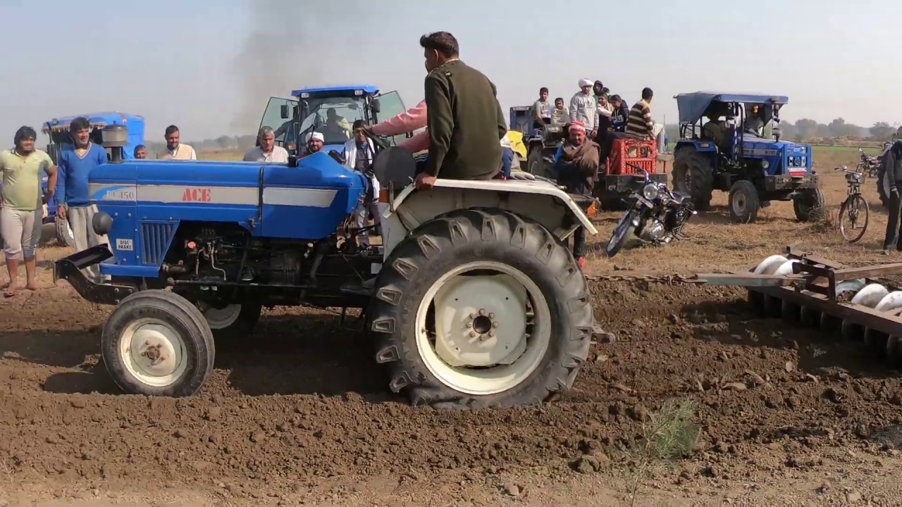 ACE DI-450 tractor best performance with 2 harrow in lakaria - YouTube