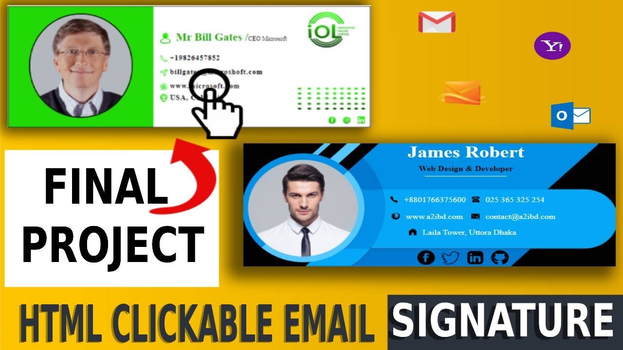 HTML email signature beginning to expert | Final Project | DH Asik ...