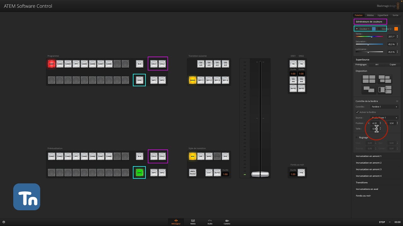ATEM Software Control : COULEUR et SUPERSOURCE - YouTube