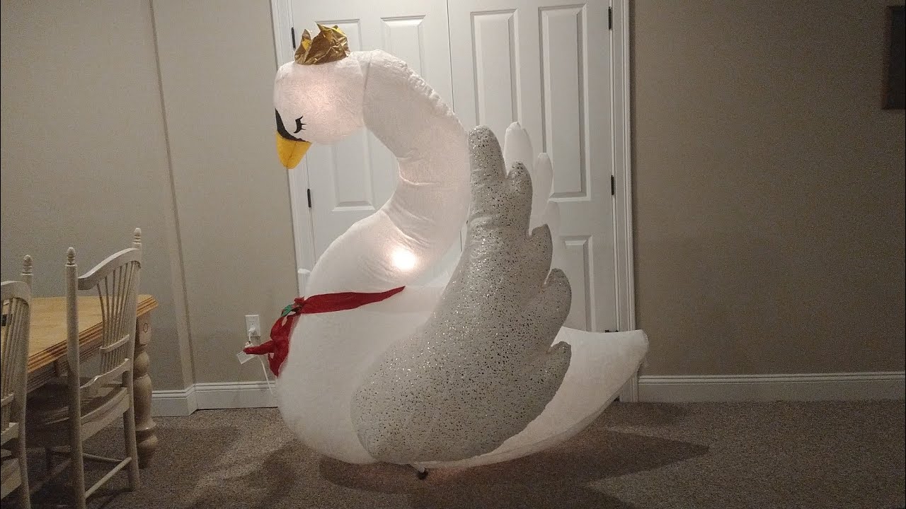 Unboxing/Review Gemmy 2019 6ft "Sparkly Swan" Airblown Inflatable ...