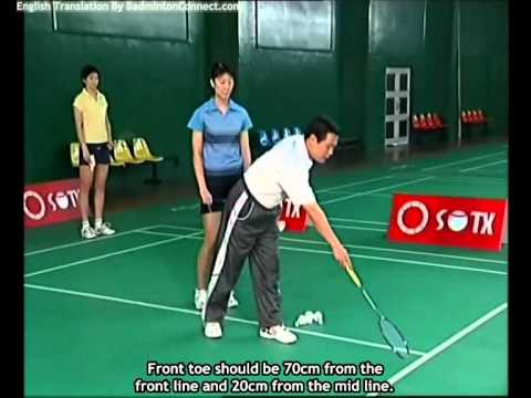 03 Chen Weihua Badminton Training - Service Technique (1) Forehand Deep ...