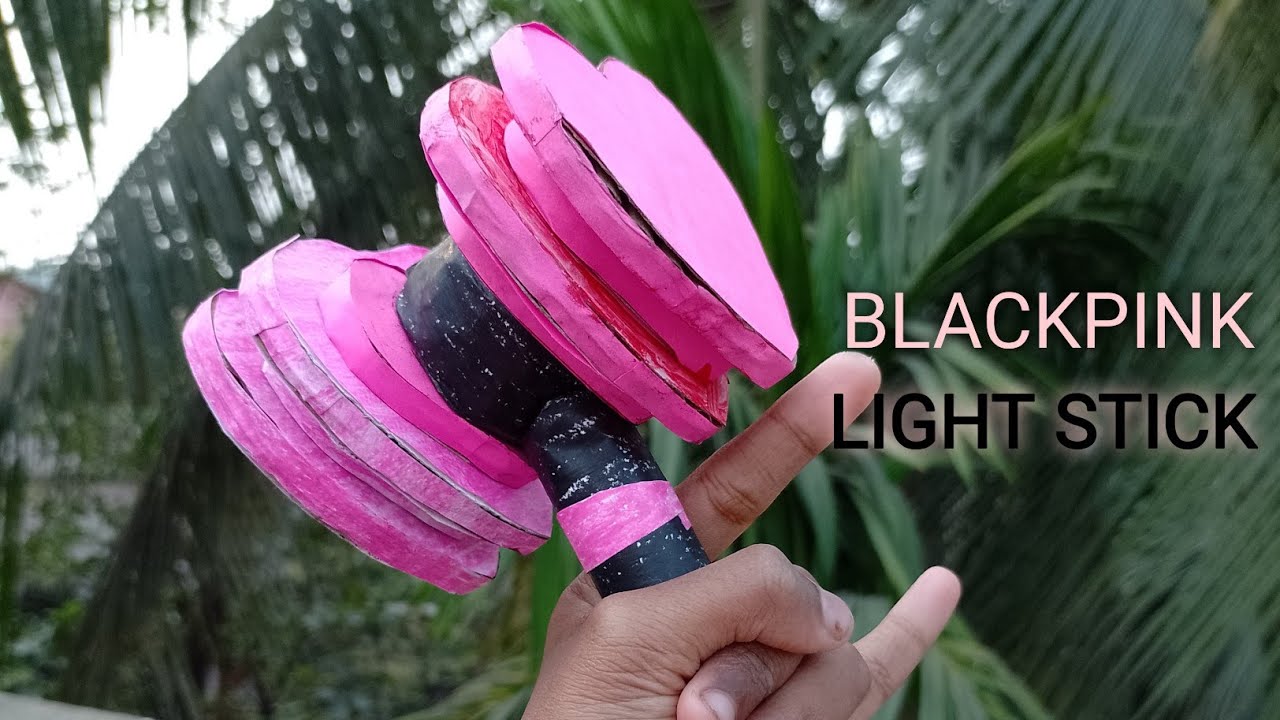 HOW TO MAKE BLACK PINK LIGHTSTICK//Bl-ping-bong//CREATIVE ADREEJA - YouTube