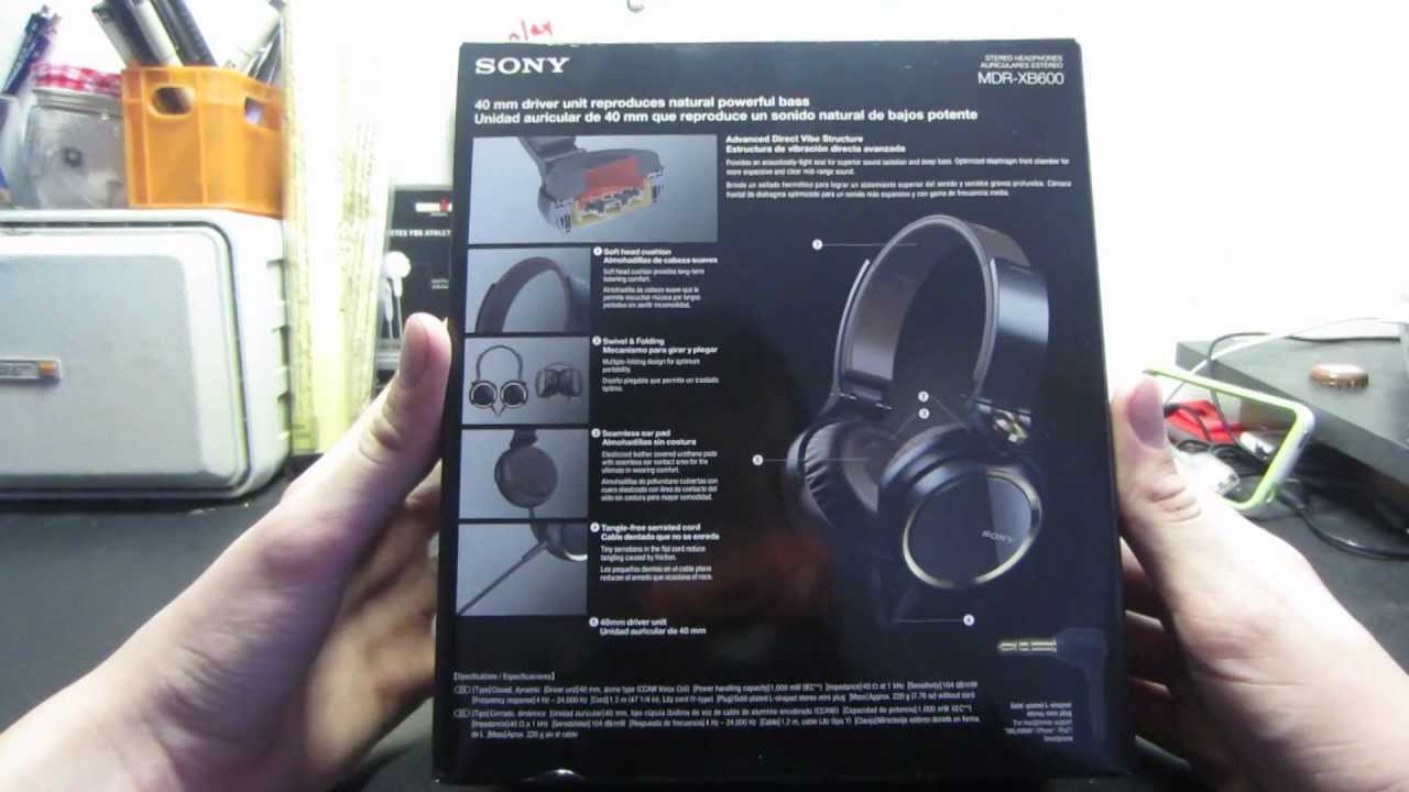 Sony MDR-XB600 Headphones Unboxing - YouTube