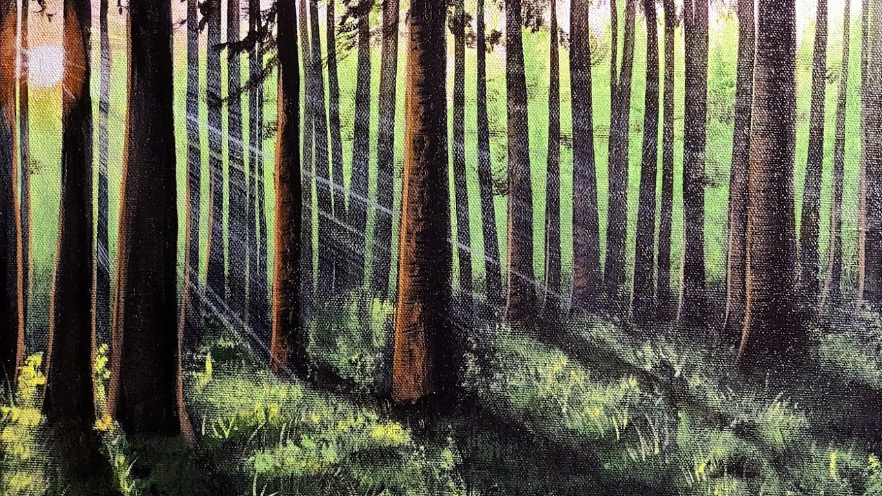 How to paint Nature's Sunrays | LIVE Acrylic Painting Class - YouTube