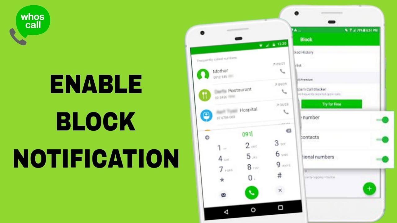How To Enable Block Notification On Whoscall App - YouTube