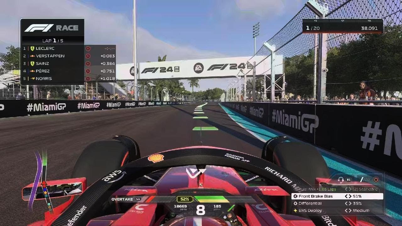 F1 24 Leclair Challenge Career Race 3 Miami Great Battle with Max for ...