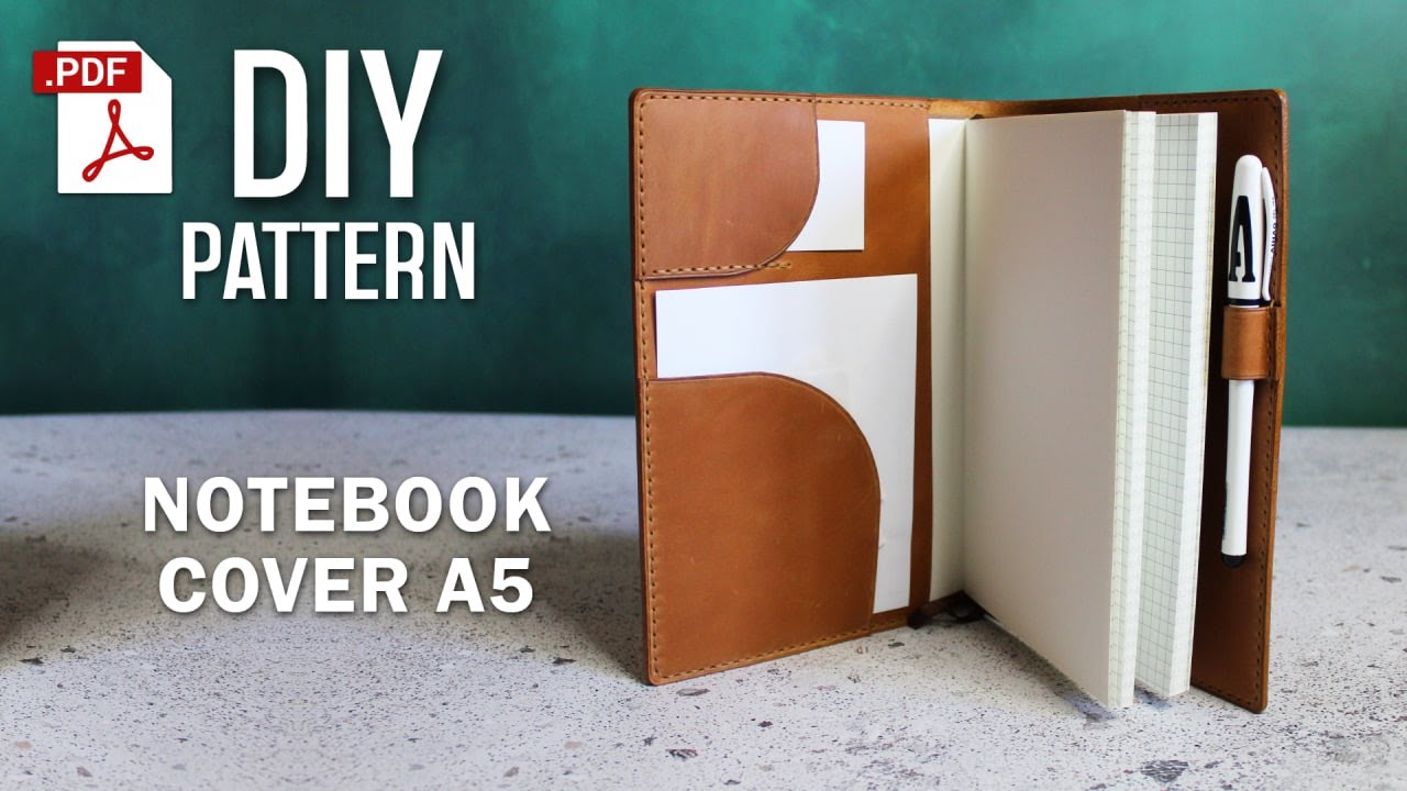 #DIY Leather Notebook cover A5 PDF #pattern (Tutorial) [#2] - YouTube