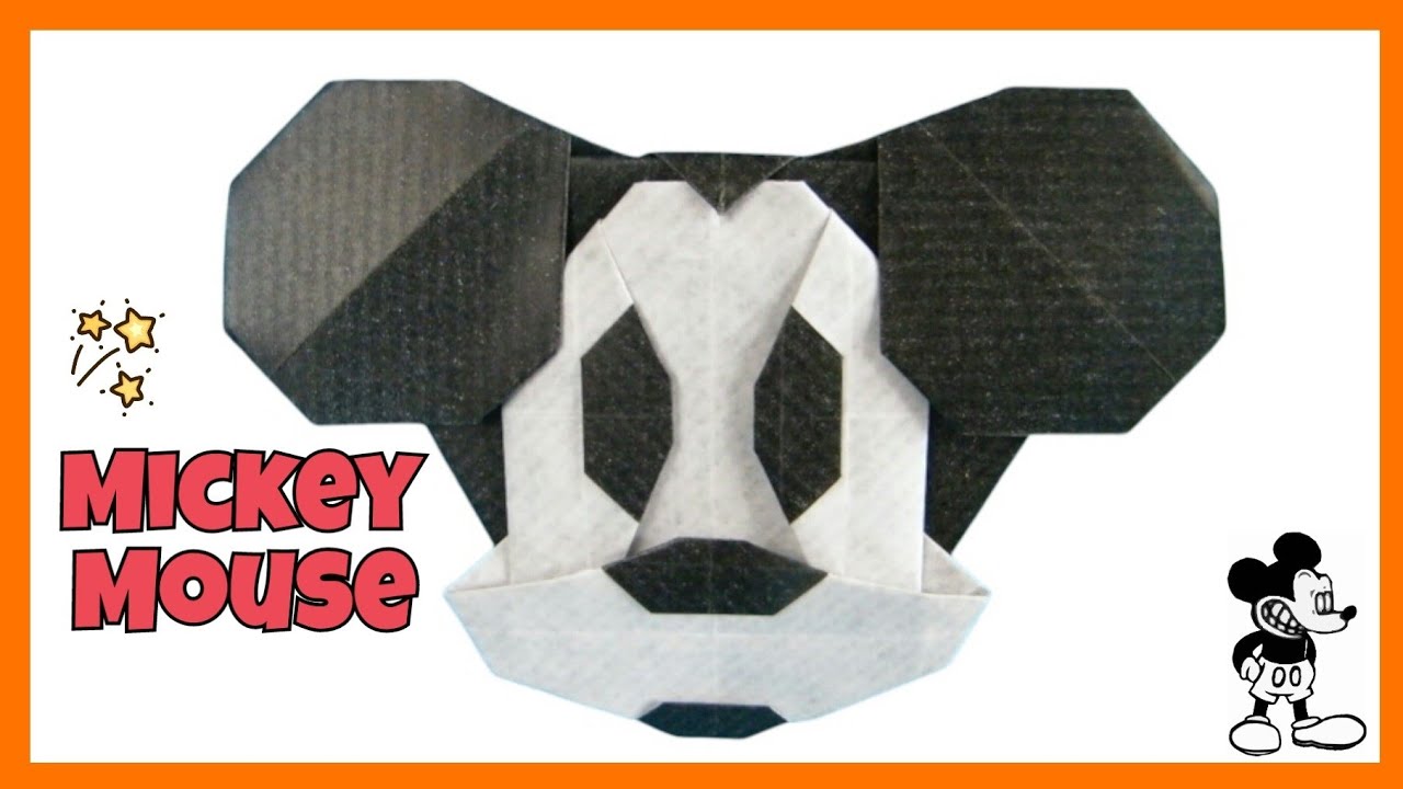 MICKEY MOUSE ORIGAMI (TUTORIAL) Designed by Takashima Asake - YouTube
