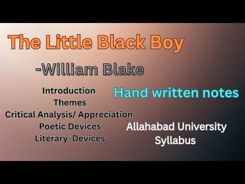 The Little Black Boy by William Blake | Hand written notes on The ...