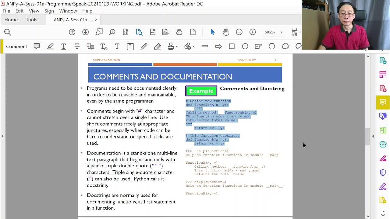 Python Programming - Programmer Speak T02 - Comments and Documentation (Part 1/2) - YouTube