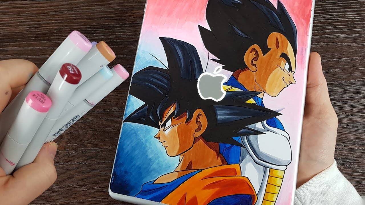 Drawing on my IPAD Goku and Vegeta - YouTube