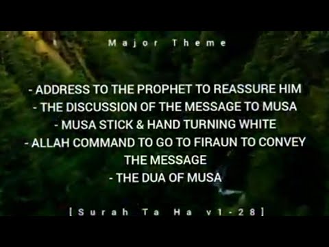 20.1 Surah Ta Ha v1-28| Allah speaks to Musa|Stick/Snake & Hand|Order ...