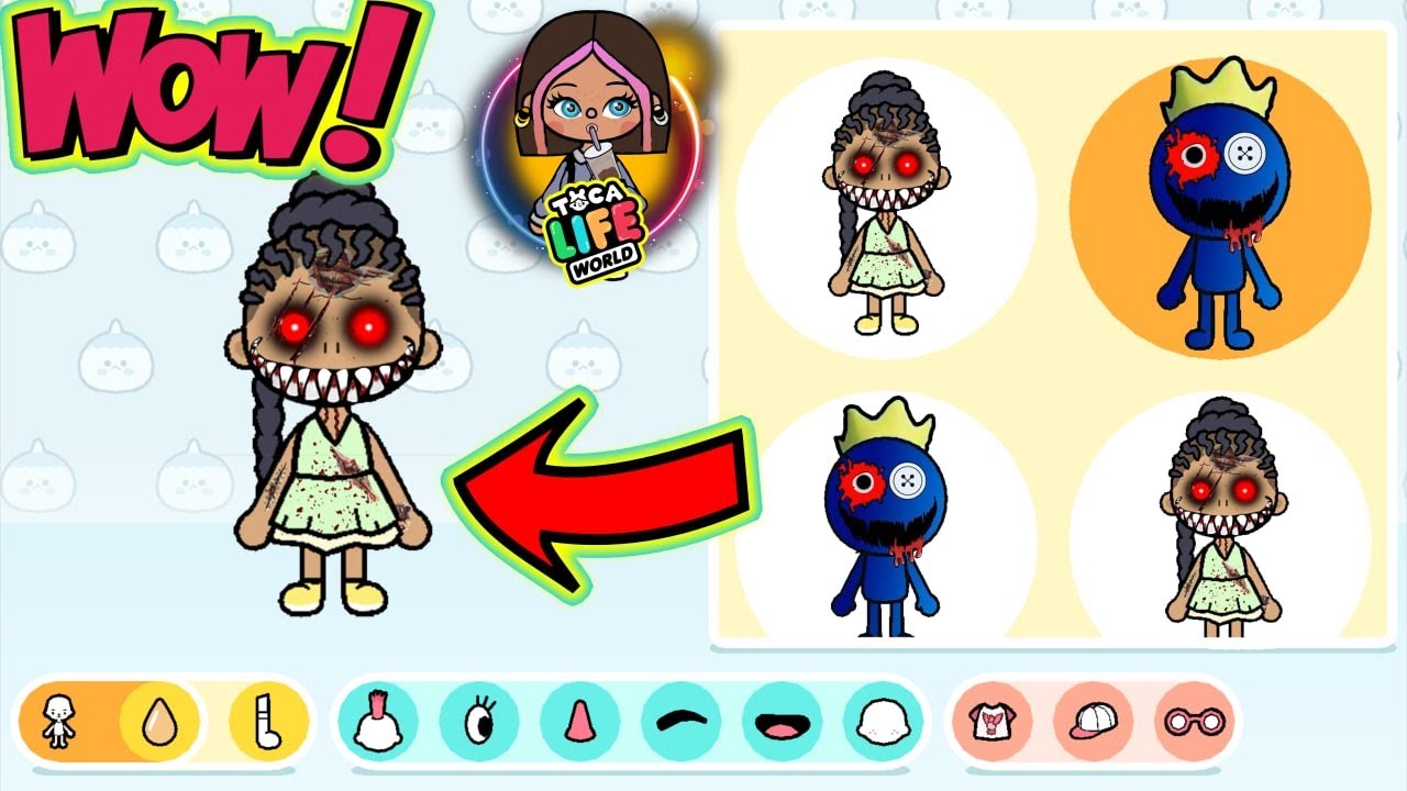 How to make this monster in toca boca I'm a Moster ? 🥵😱 toca boca 😈👹 ...