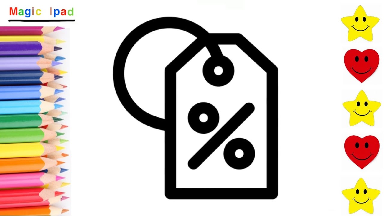 Como dibujar una ETIQUETA DE REBAJAS | dibujos niños 💓⭐ How to draw a ...