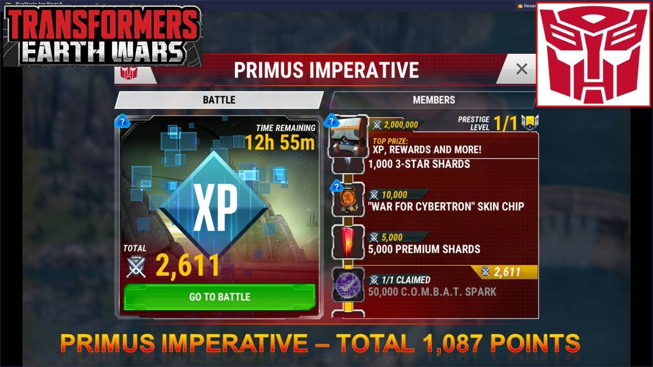 Transformers: Earth Wars - PRIMUS IMPERATIVE Alliance Tournament ...