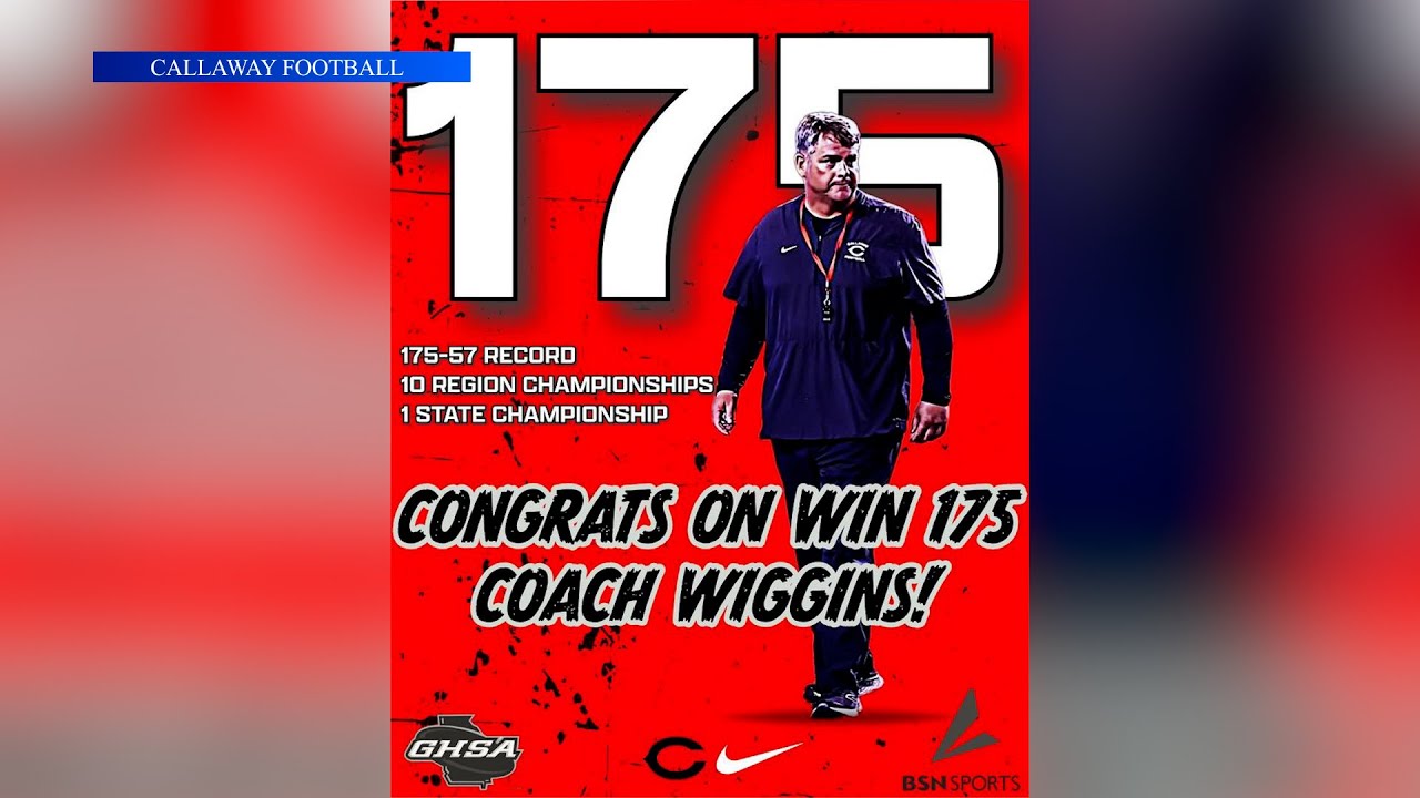 Callaway's Pete Wiggins wins 175th career game - YouTube