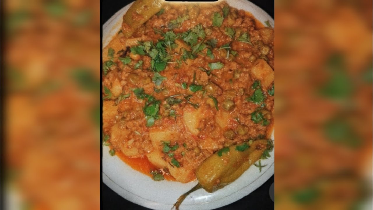 Dhaba style tasty aloo matar qeema recipe | tasty recipe of qeema ...