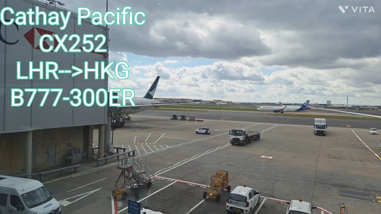Cathay Pacific CX252 B777-300ER landing at Hong Kong - YouTube