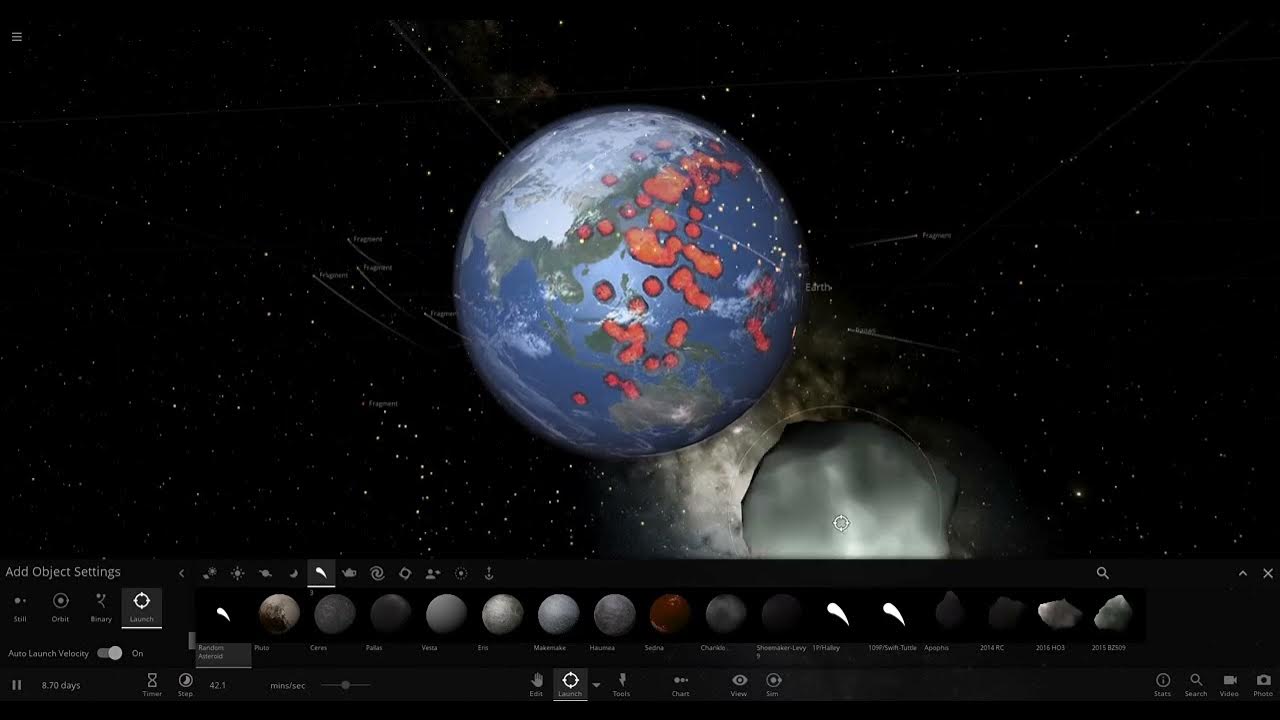 Universe Sandbox 2_Collision between Earth and a small meteorite - YouTube