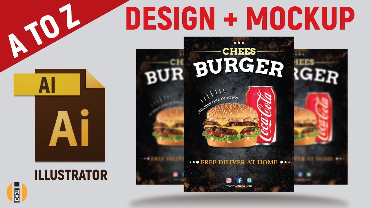 how to Design and Mockup In Illustrator | i teach vids - YouTube