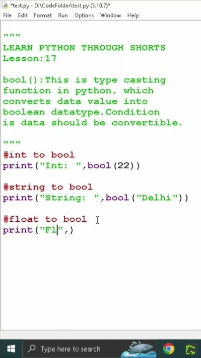 Bool Typecasting Function In Python Shorts Python Coding Pythontricks Pythonprogramming 