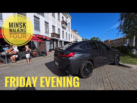 📷 Minsk Walking Tour 4K - Friday Evening | Travel Alone