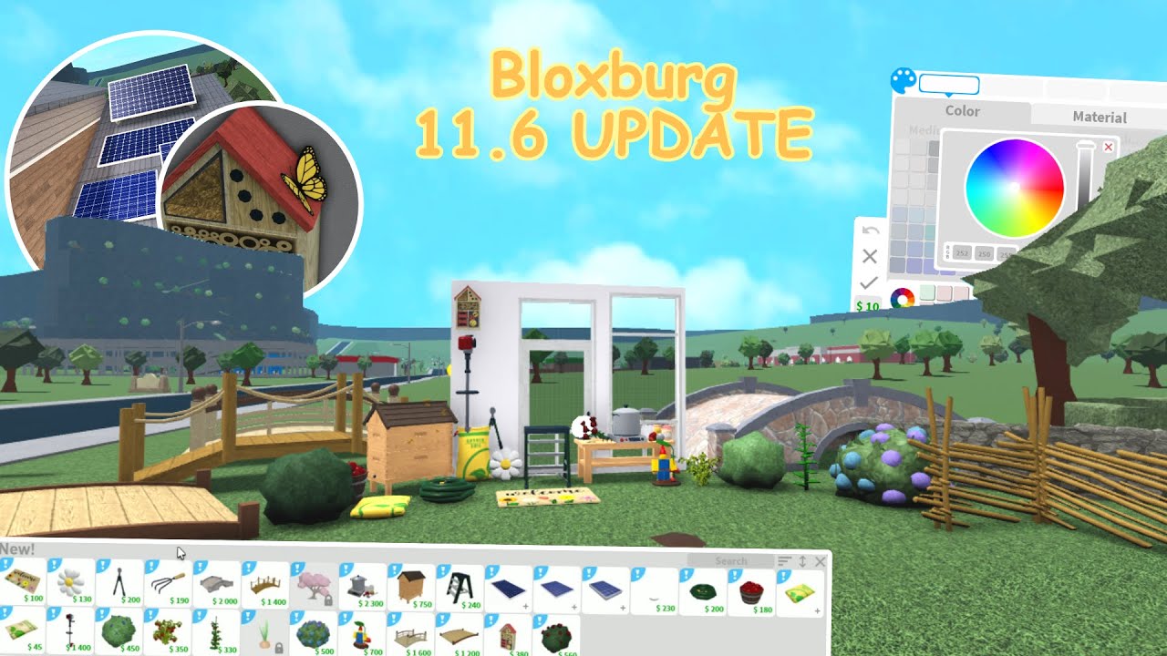 New BLOXBURG COLOR WHEEL and GARDENING UPDATE - YouTube