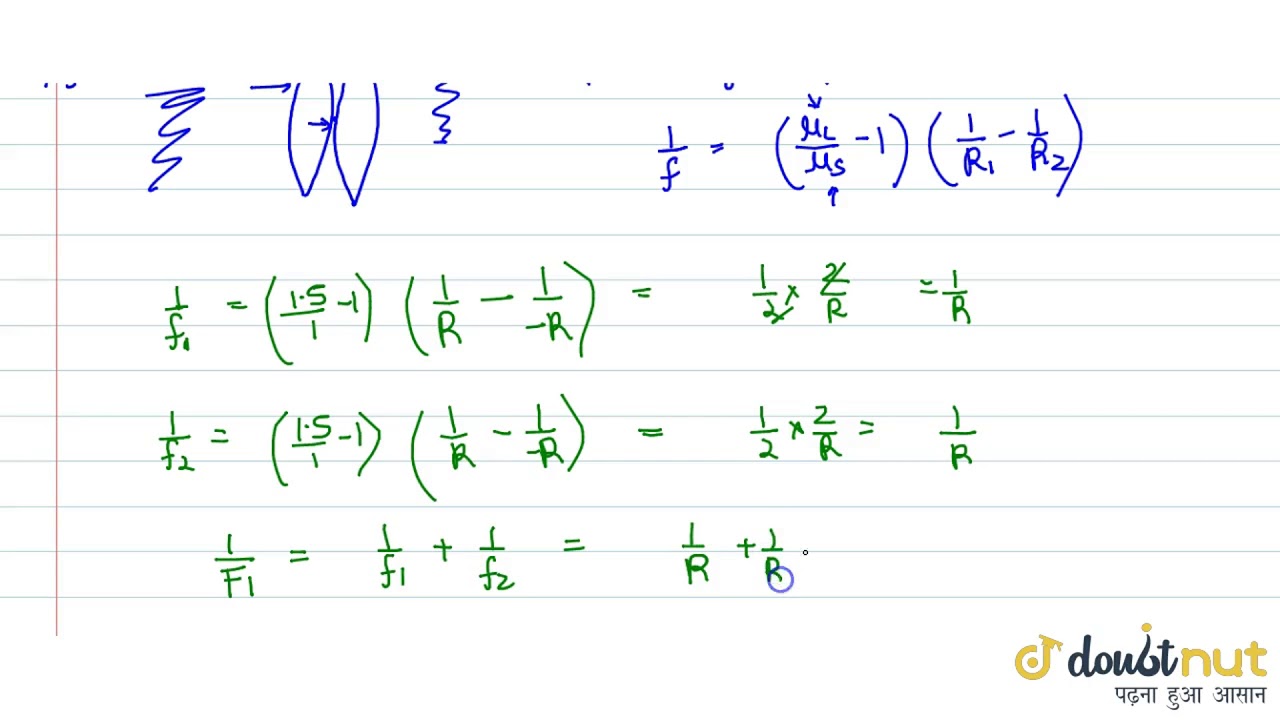 Two similar thin equi-convex lenses, of focal f each, are kept ...
