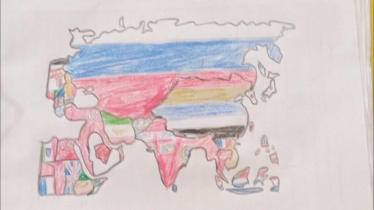 World war-1 Asia map drawing {Live drawing tutorial/Live stream drawing ...