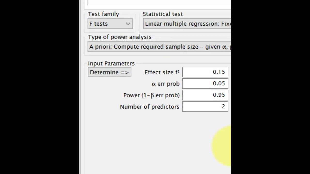 G*Power - Simple (linear) regression minimum sample size - YouTube
