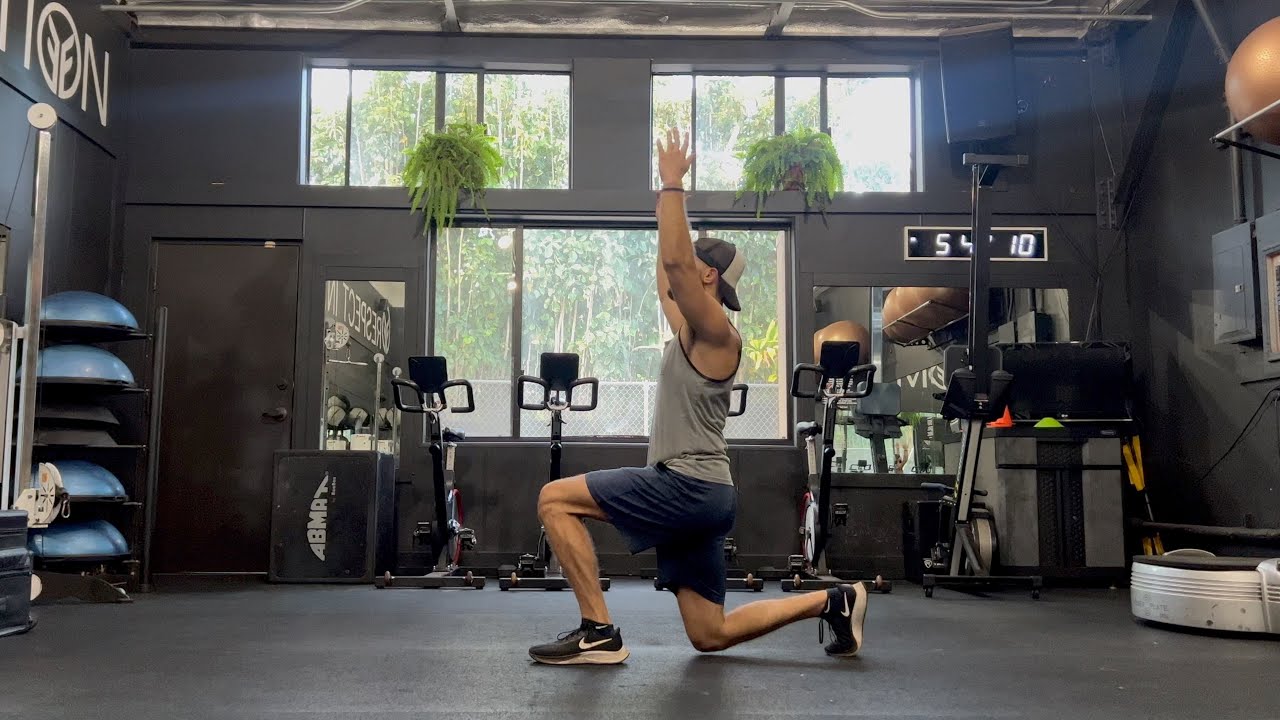 Bodyweight - Reverse Lunge + Overhead Reach - YouTube