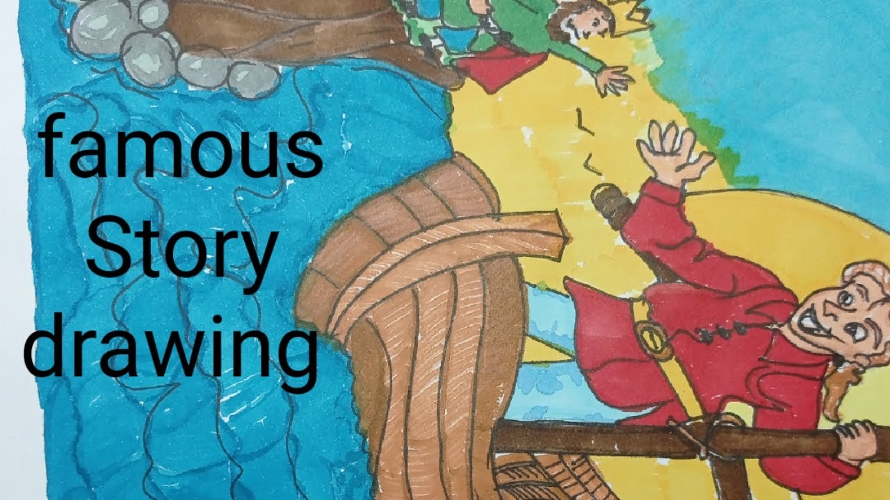 Famous Story drawing||Lilliput Gulliver story drawing - YouTube
