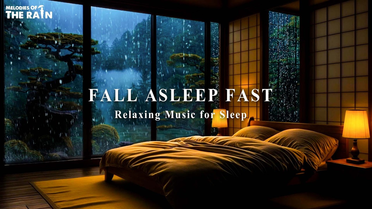 Relaxing Music for Stress Relief, Calm, Study - Warm Room In The Forest & Rain Sounds for ...