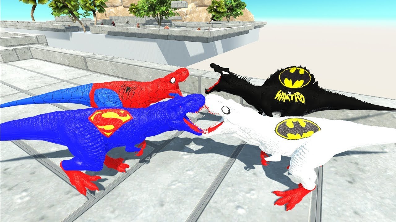 Batman T-REX Vs SPINOSAURUS Dinosaurs Hunting Found Jurassic World ...