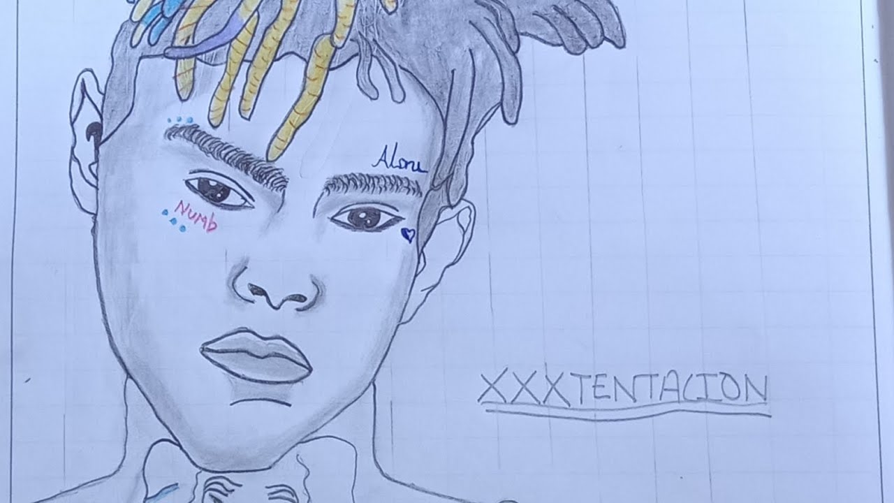 XXXTENTACION OUTLINE DRAWING XXXTENTACION PORTRAIT SKETCH#youtubeshort ...