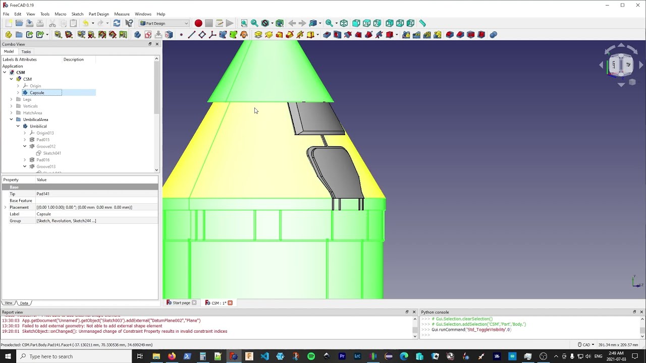 Nose Cone Features In FreeCAD YouTube Nose Cone Features In FreeCAD YouTube