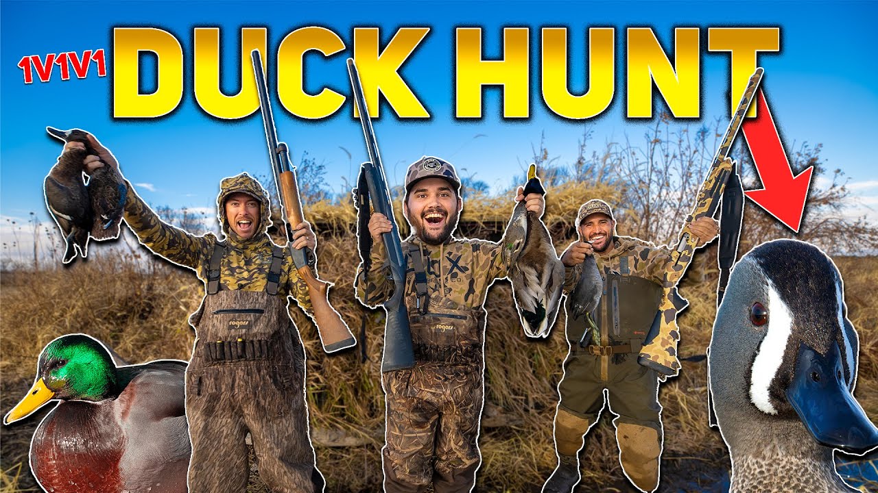 1v1v1 Duck HUNTING FLAIRS PRIVATE LAKE! ( FARM POND CHALLENGE ) - YouTube