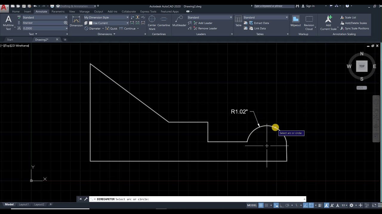 41e How To Use Radius And Diameter Dimension AutoCAD 2020 From Basic 41e How To Use Radius And Diameter Dimension AutoCAD 2020 From Basic
