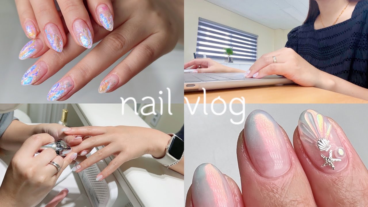 4k Sub Nail Vlog 네일 시술영상 파우더 그라데이션 잉크네일 풀컬러 자석네일 풀파츠네일 임산부 일상브이로그 임신9 11주 증상 일상브이로그