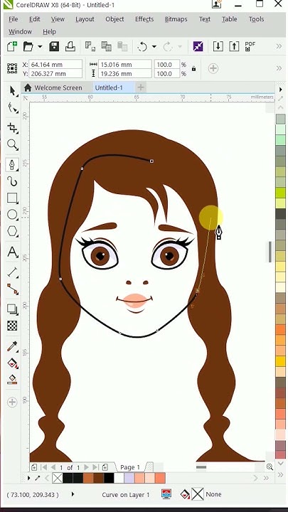 Making Animated Characters in Coreldraw | Easy Making Vector face in ...