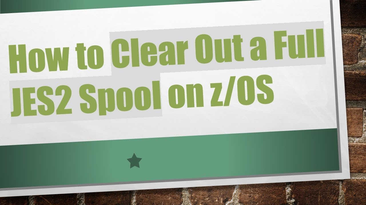 How to Clear Out a Full JES2 Spool on z/OS - YouTube